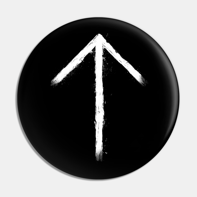 Tiwaz - Rune of Tyr White Grunge - Tyr - Pin | TeePublic