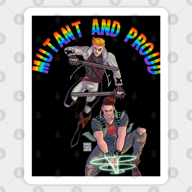 Mutant and Proud Shatterstar And Rictor - Xmentshirt - Sticker | TeePublic