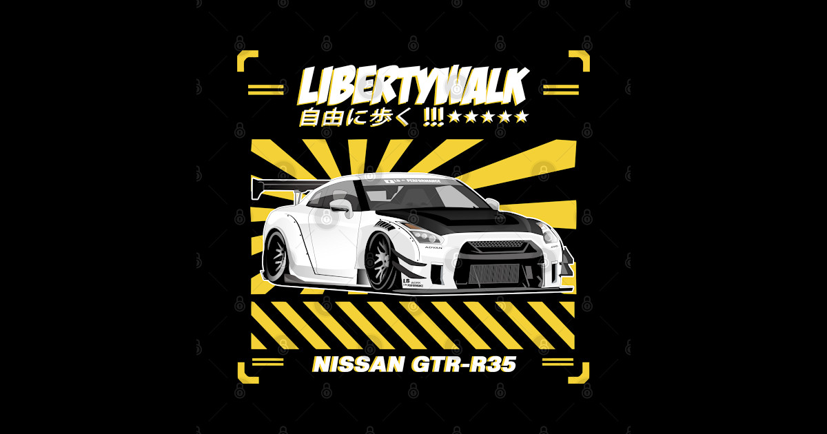 Liberty Walk Nissan GTR R35 - Nissan Gtr R35 - Sticker | TeePublic