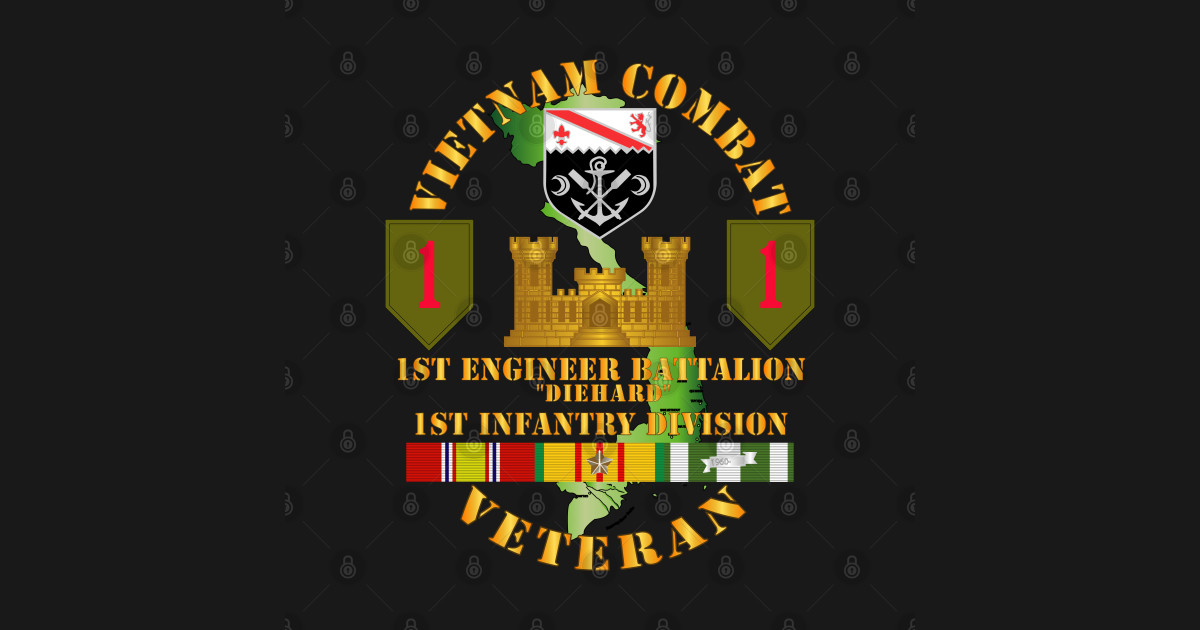 Vietnam Combat Vet - 1st Engineer Bn - 1st Inf Div SSI - Vietnam Combat ...