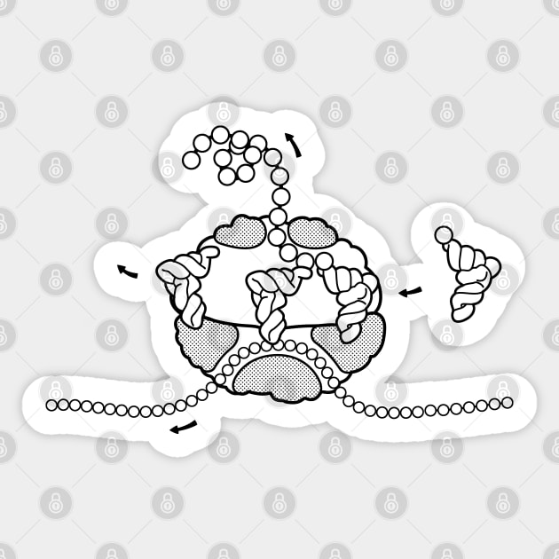 Ribosome Cross Section Microbiology Line Drawing - Protein Synthesis ...