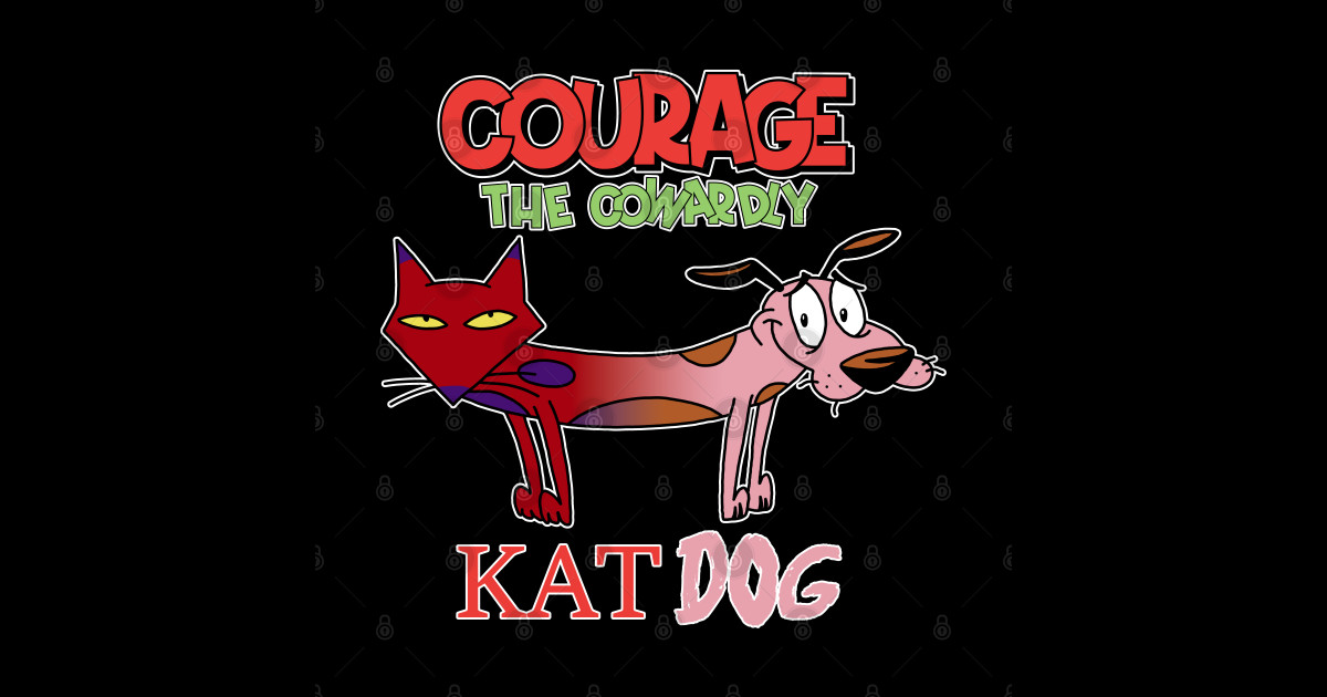 Courage The Cowardly KatDog - Courage The Cowardly Dog - Sticker ...