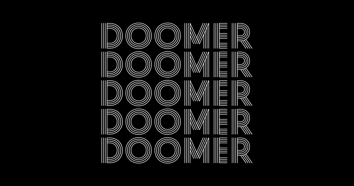 doomer text logo - Doomer - Sticker | TeePublic