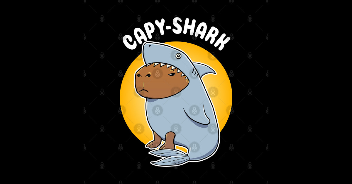 Capyshark Capybara Shark Costume - Capybara - Sticker | TeePublic