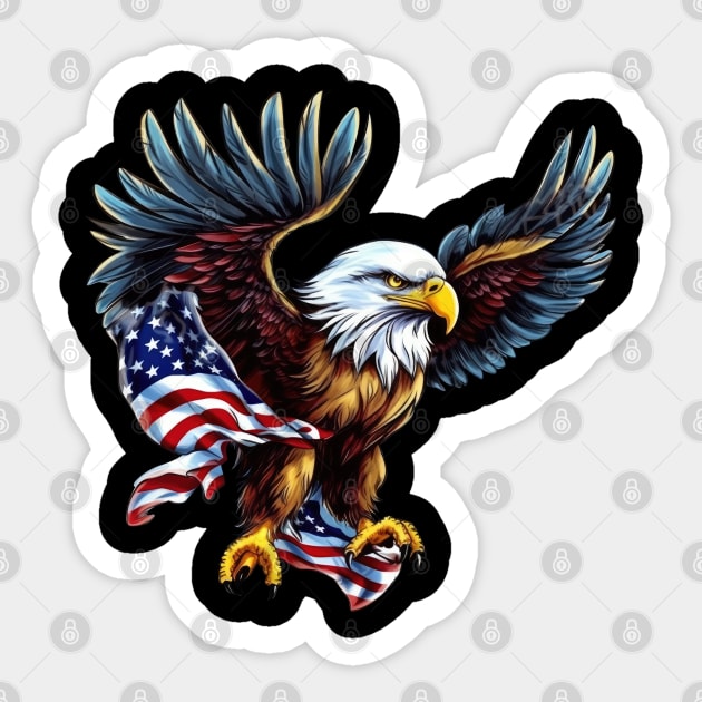 American Flag Eagle - American Flag - Sticker | TeePublic