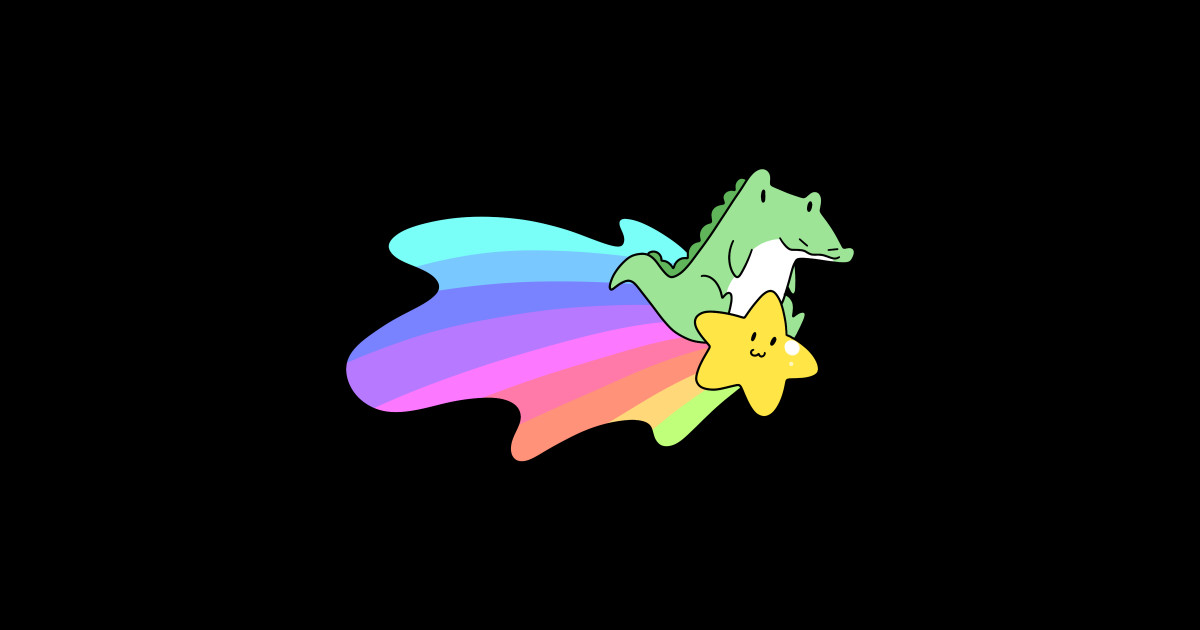 Rainbow Shooting Star Alligator - Alligator - Sticker | TeePublic
