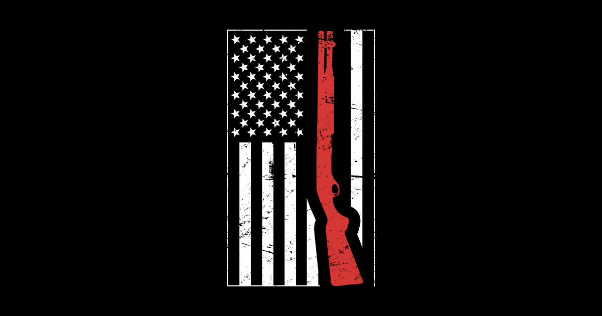 American Flag & Shotgun - Skeet Shooting - Skeet Shooting - Sticker ...