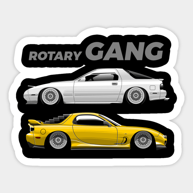 RX-7 "ROTARY GANG" - Car - Sticker | TeePublic