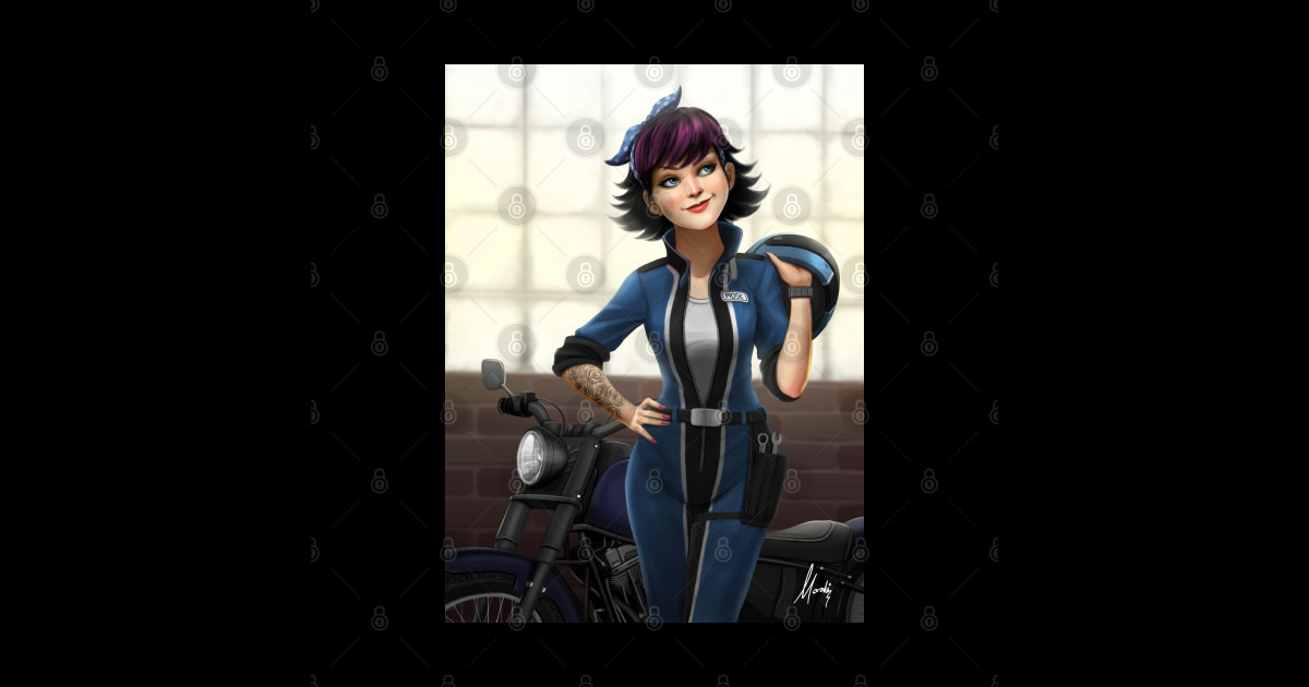 Pinup Mechanic - Pinupgirl - Sticker | TeePublic