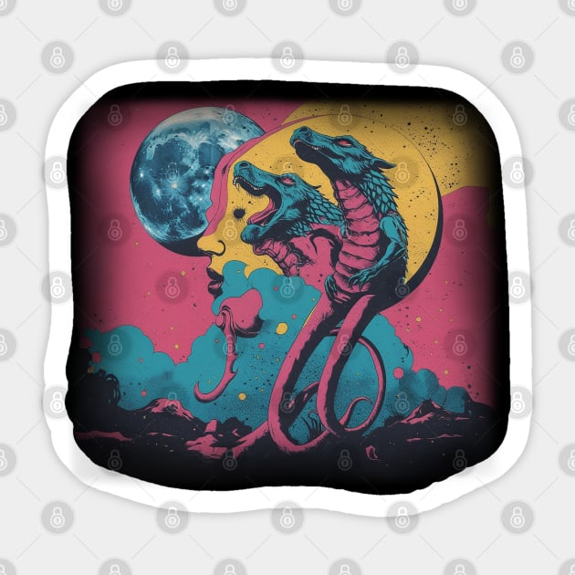 look the moon - Moon - Sticker | TeePublic