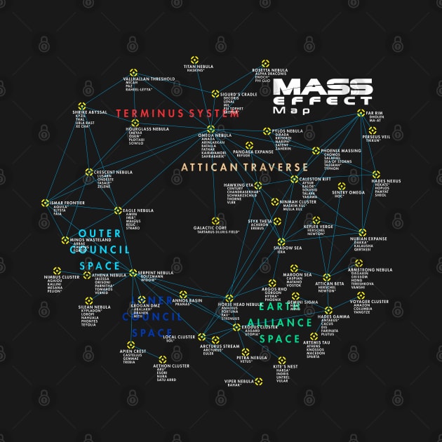 mass effect map - Mass Effect - T-Shirt | TeePublic