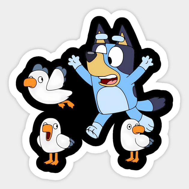 Bluey and Bird - Bluey Cartoon - Sticker | TeePublic