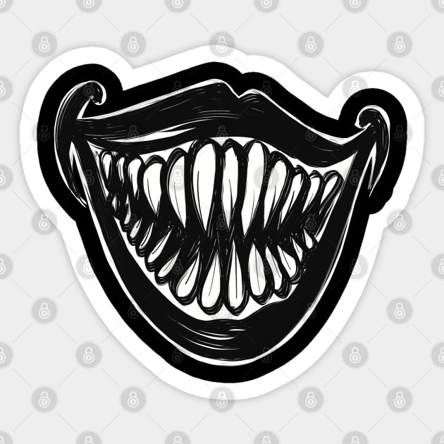 Scary Tooth Smile - Smile - Sticker | TeePublic