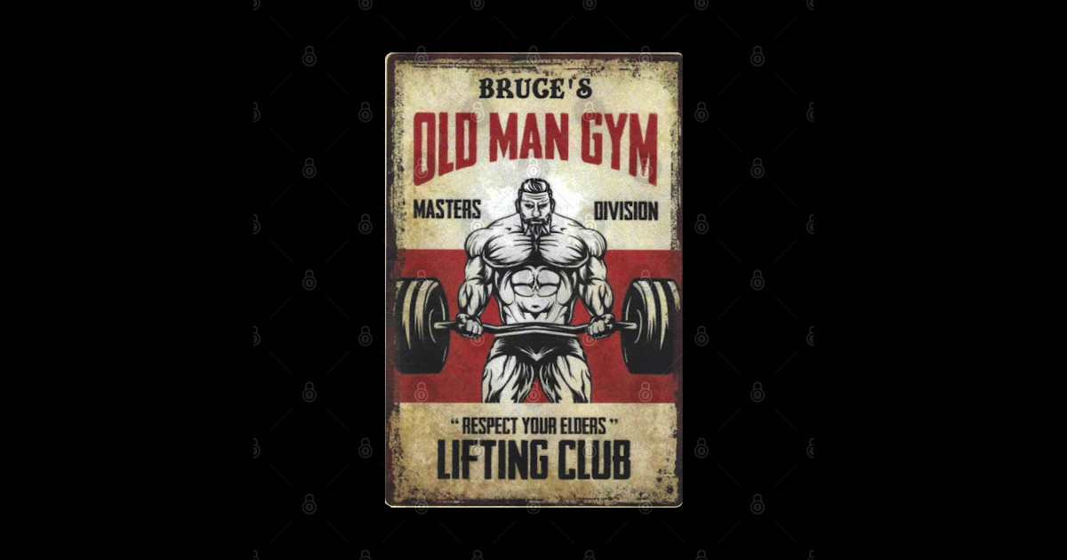 Old Man Gym - Old Man Club - Sticker | TeePublic