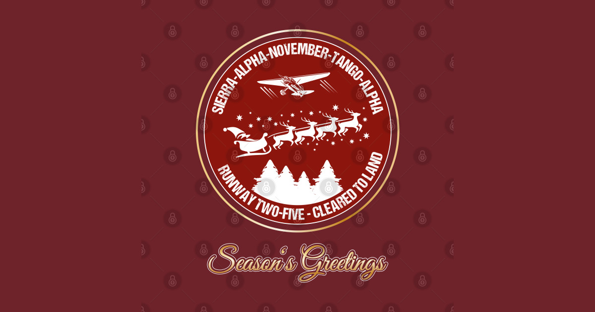 Pilot Christmas Seasons Greetings Card Gift Aviation Air Traffic ...