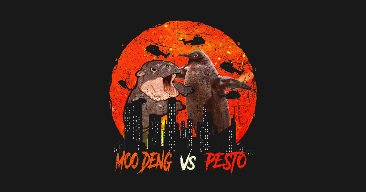 Moo Deng vs Pesto Battle - Moo Deng Vs Pesto - T-Shirt | TeePublic