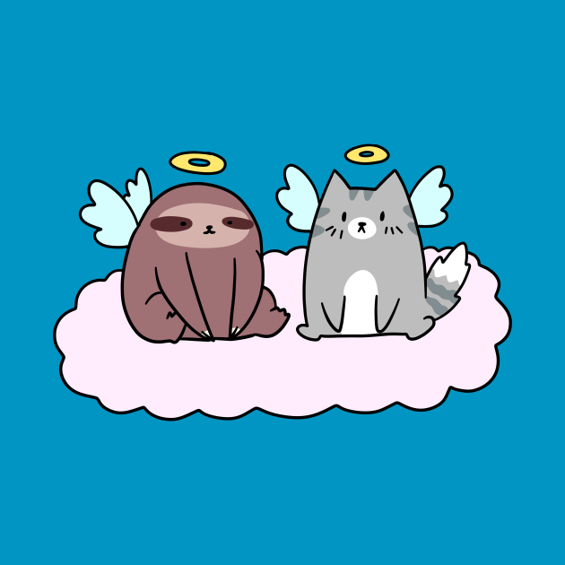 Sloth and Cat Angels - Sloth - T-Shirt | TeePublic