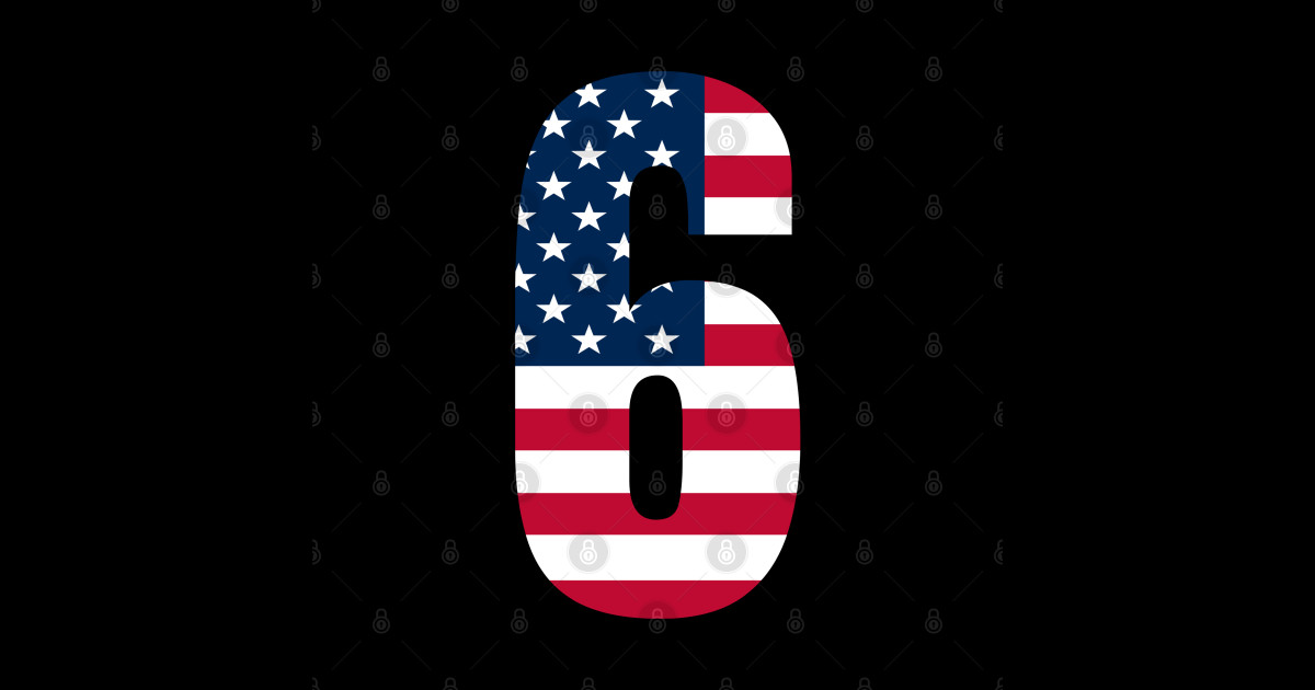Number 6 Star Spangled Banner - 6 - Sticker | TeePublic
