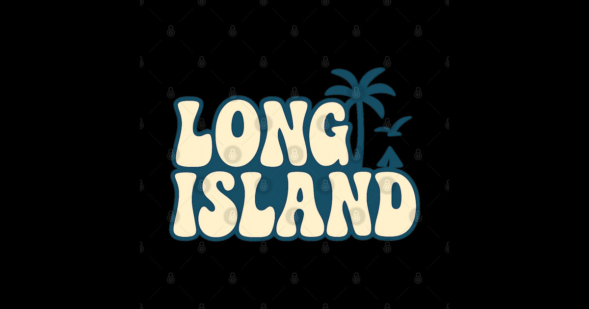 Long Island Retro Beach Vibes - Long Island - Sticker | TeePublic