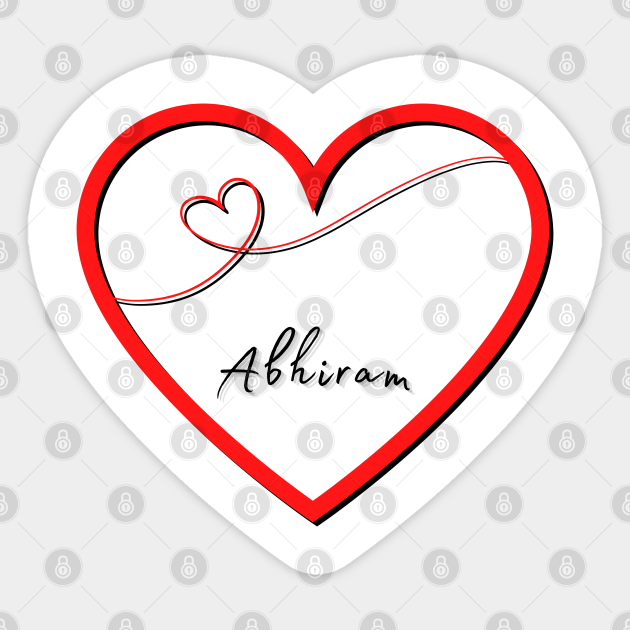 ABHIRAM Name in Heart - Personalized Name Gift - Sticker | TeePublic