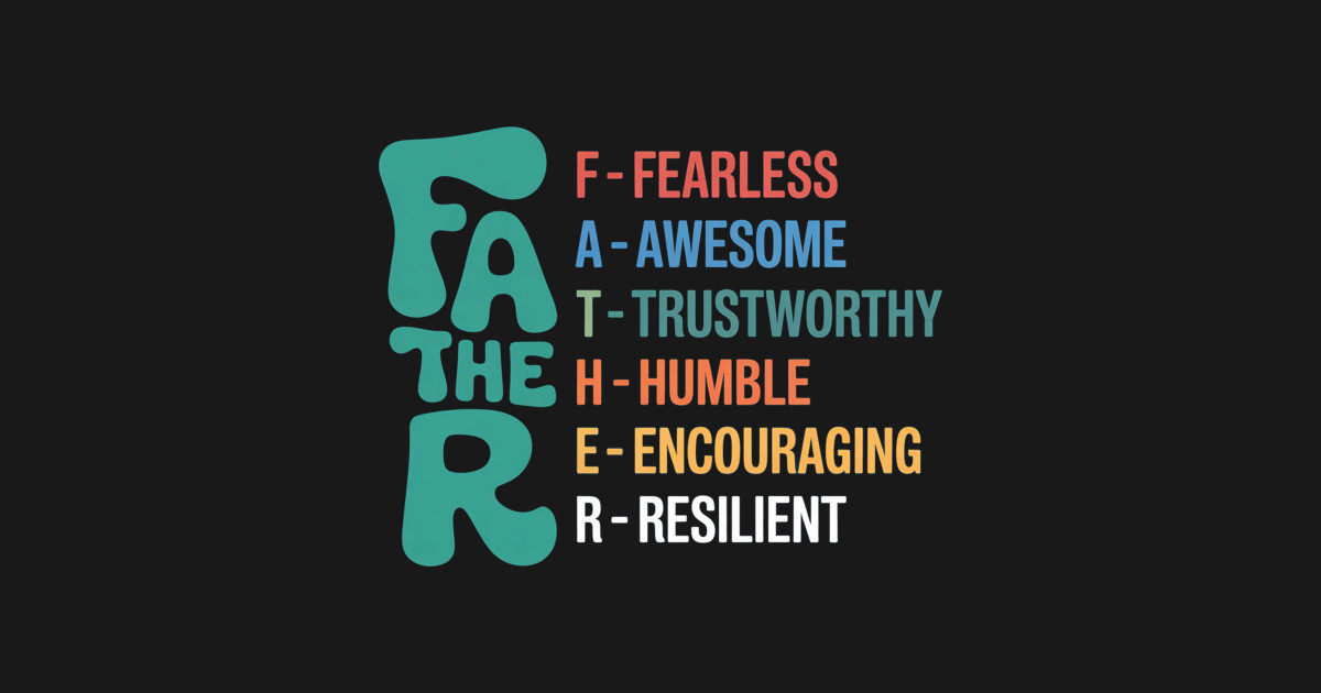 Father Acronym Typography – Fearless, Awesome, Trustworthy Dad Gift ...