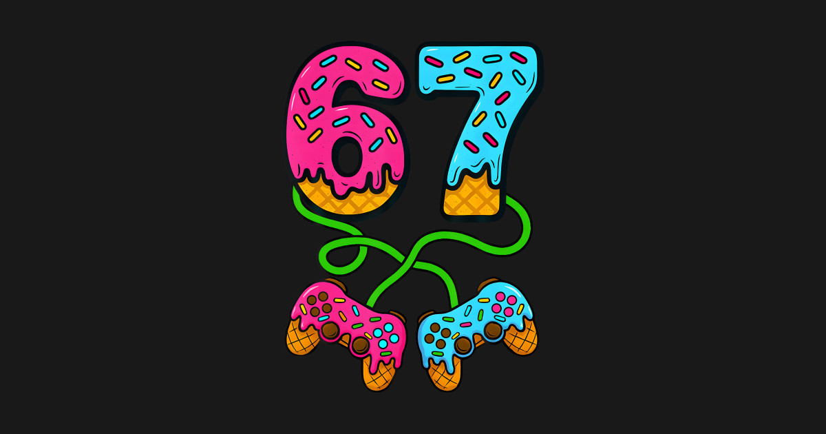 67 Ice Cream Drip Gamer Six Seven Gen Alpha Slang - Ice Cream Meme - T ...