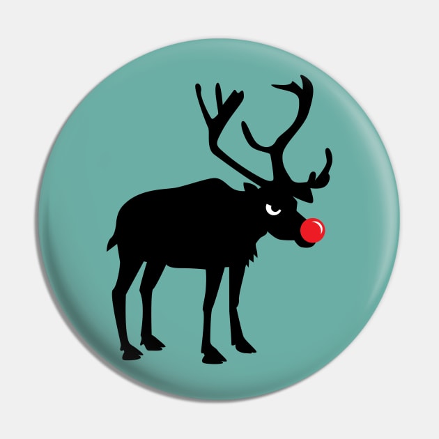 Angry Animals: Rudolph the red nosed Reindeer - Rudolph - Pin | TeePublic