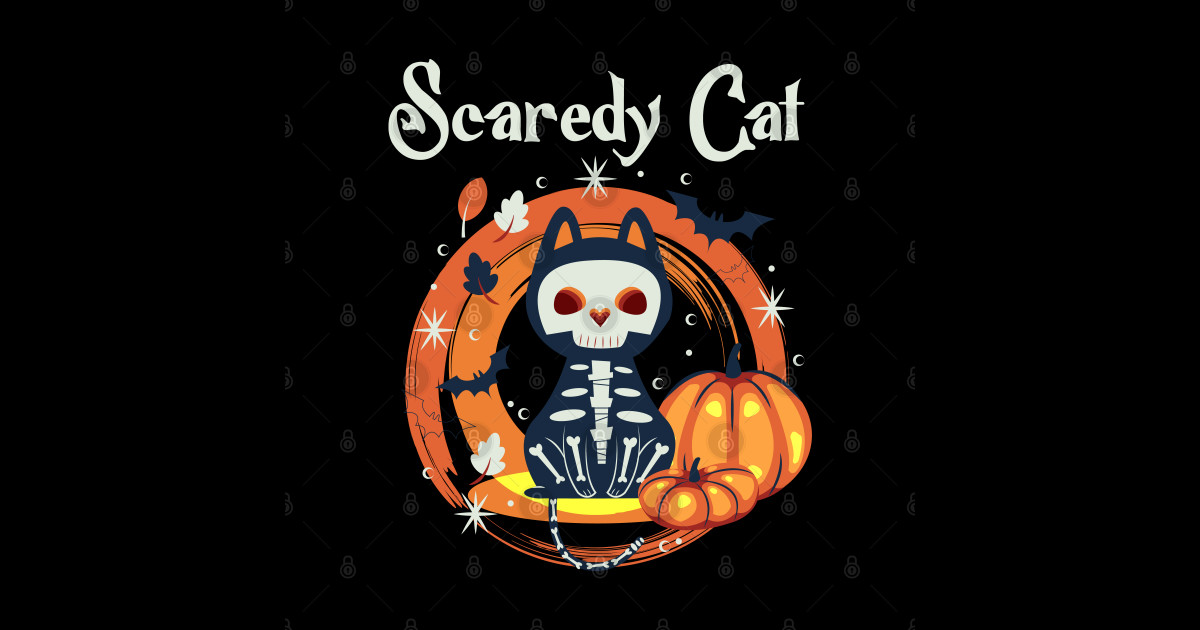 Scaredy Cat - Halloween - Sticker | TeePublic