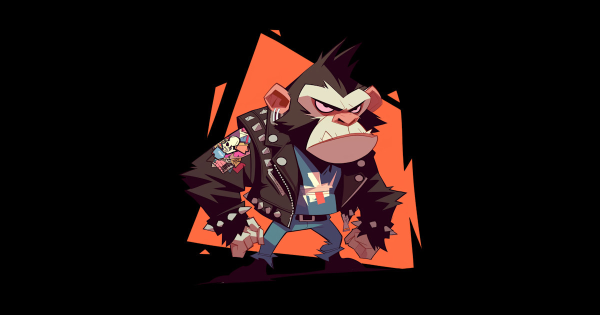 Monkey the Rockstar - Monkey - Sticker | TeePublic