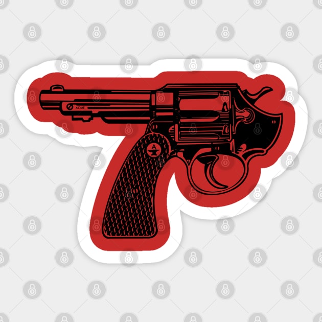 Retro Backwards Revolver - Guns - Sticker | TeePublic