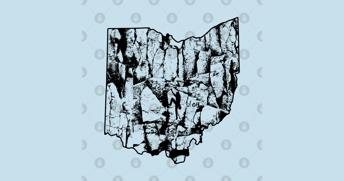 Rock Climbing Ohio Rock Climber State Map Climb Art - Rock Climbing - T ...