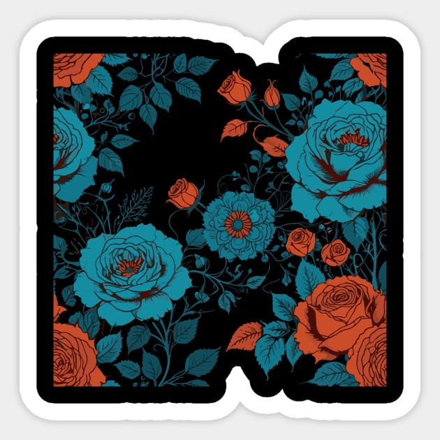 Beautiful colorful flowers pattern - Flowers - Sticker | TeePublic