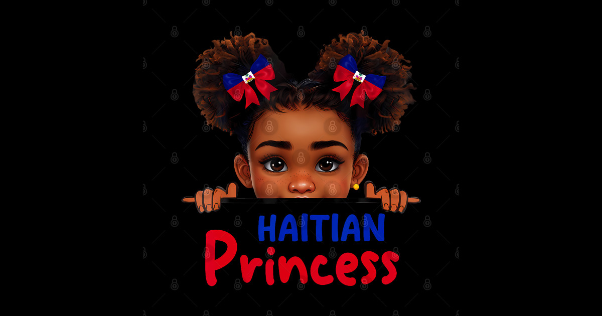 Cute Melanin Haitian Princess Haiti Flag For Girls Kids - Haitian ...