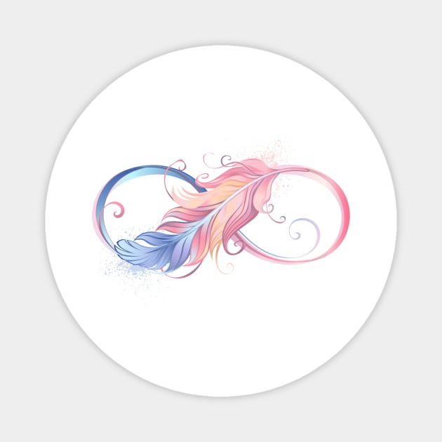 infinity symbol with feather