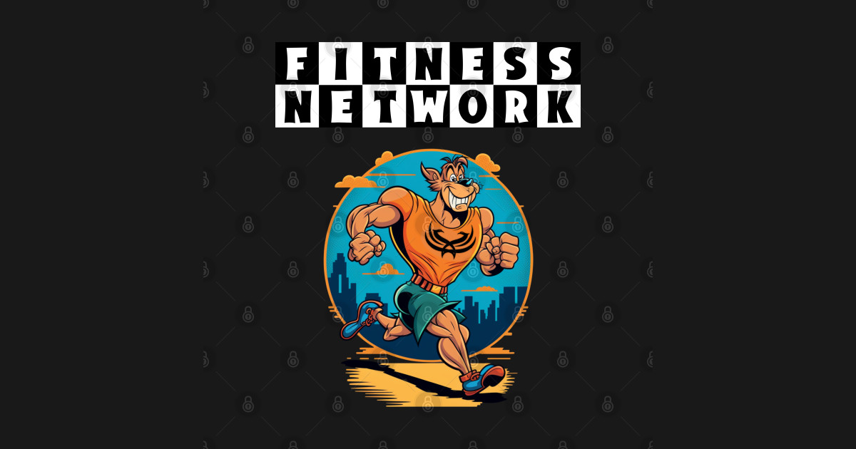 Funny Cartoon Fitness Network - Fitness Funny - T-Shirt | TeePublic