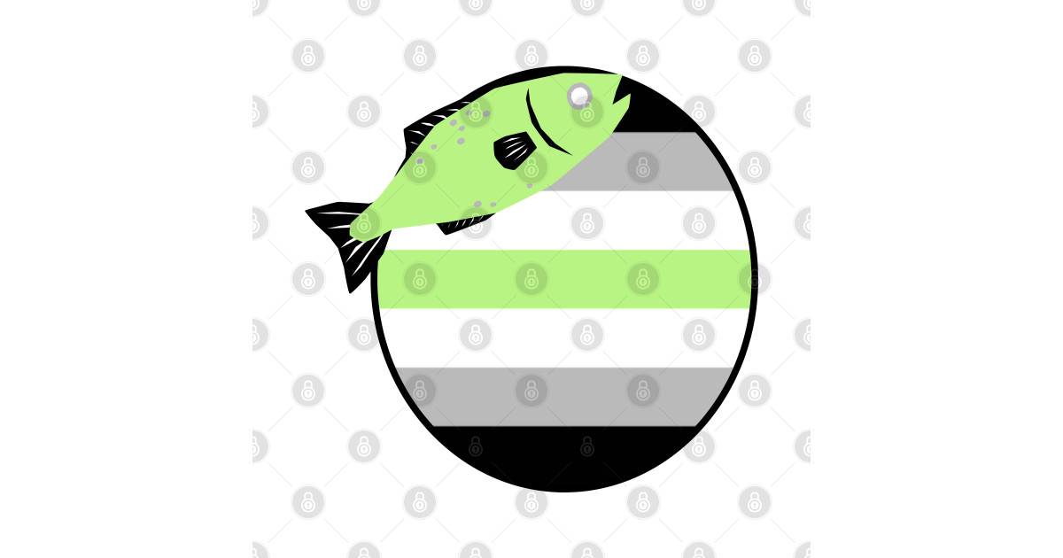 Agender LGBTQ Pride Fish, Flag Stripes in a sphere - Agender Lgbtq ...