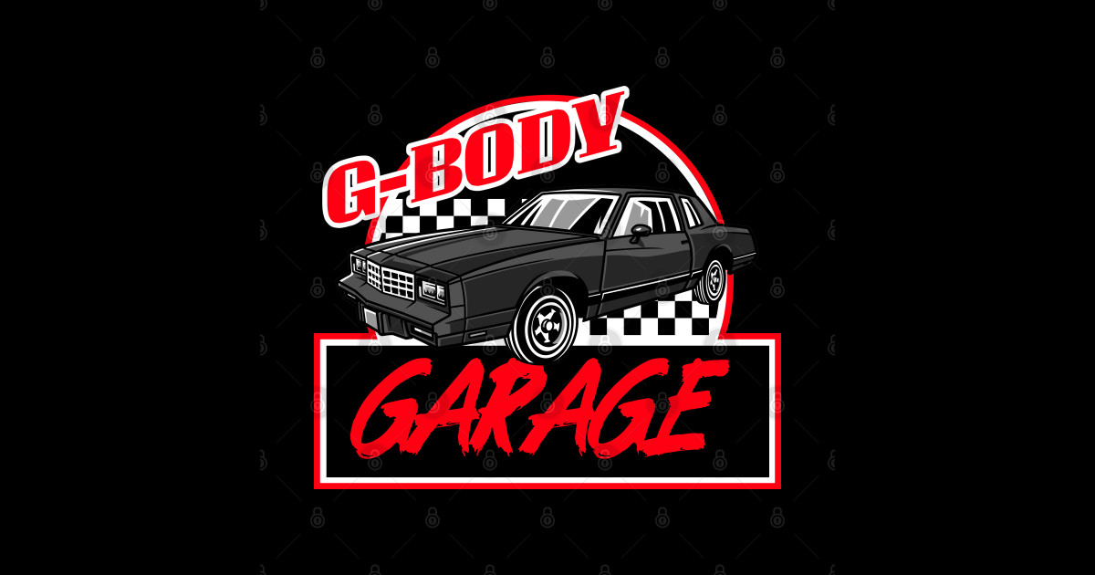 G Body Garage Car checkered Flag Racer - Garage - Sticker | TeePublic