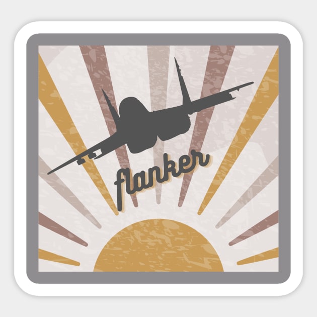 SU-27 Flanker fighter jet - Aviation - Sticker | TeePublic