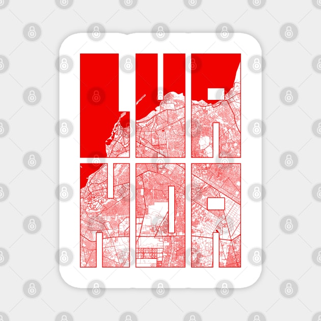Luanda, Angola City Map Typography - Oriental - Luanda - Magnet | TeePublic