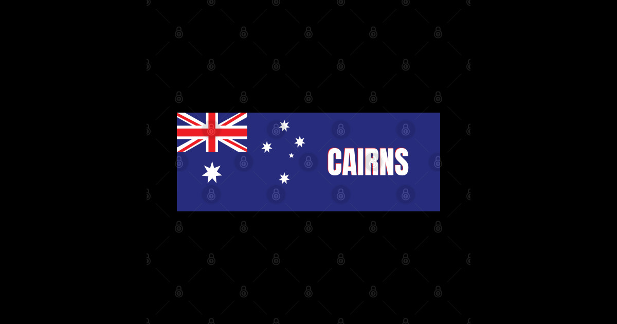 Cairns City in Australian Flag - Cairns - Sticker | TeePublic
