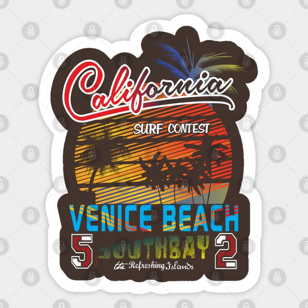 California Venice beach - California Venice Beach - Sticker | TeePublic
