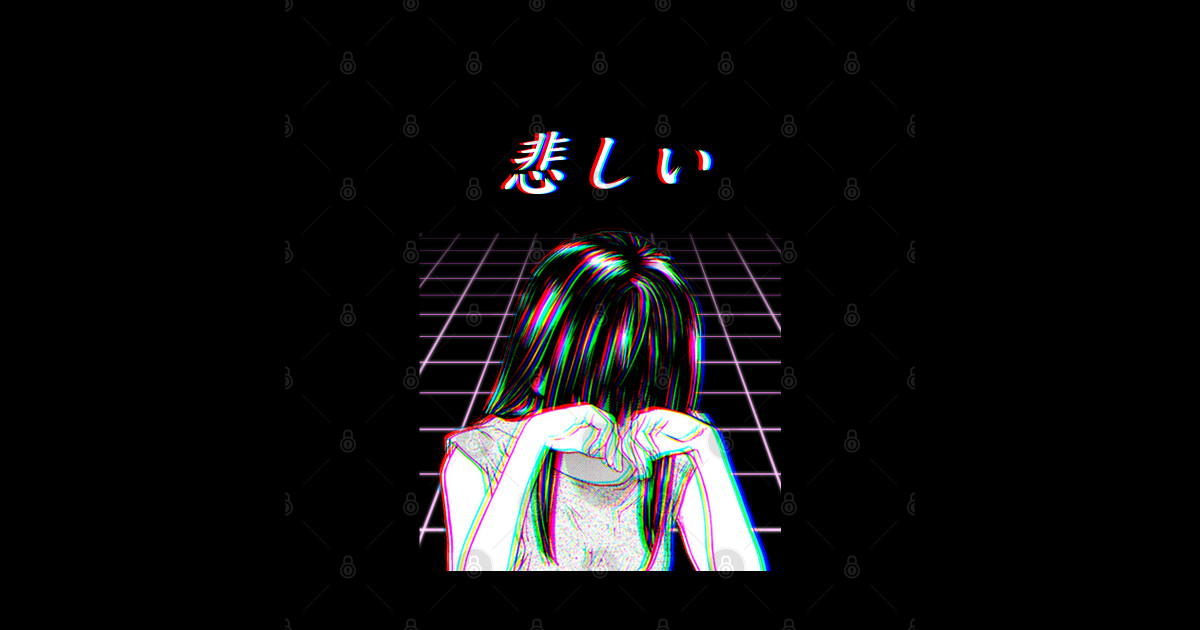 SAD VHS BACKGROUND SAD JAPANESE ANIME AESTHETIC - Anime - Sticker ...