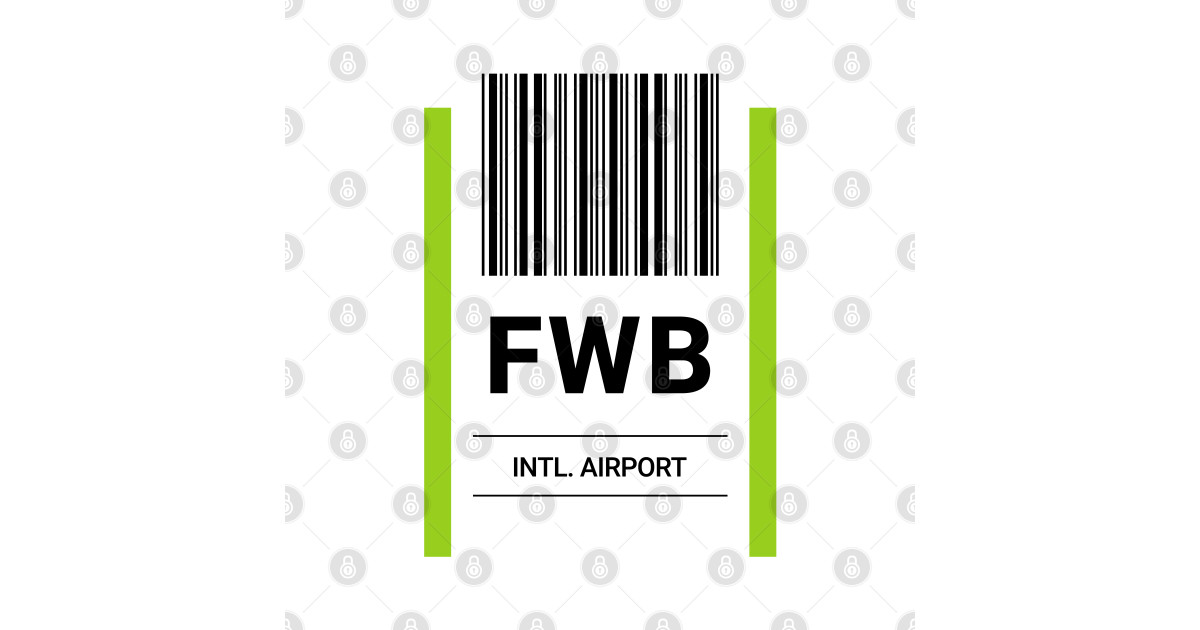 FWB Airport Baggage Label - Fwb - T-Shirt | TeePublic