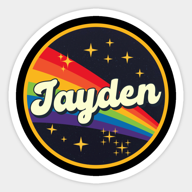 Jayden // Rainbow In Space Vintage Style - Jayden - Sticker | TeePublic