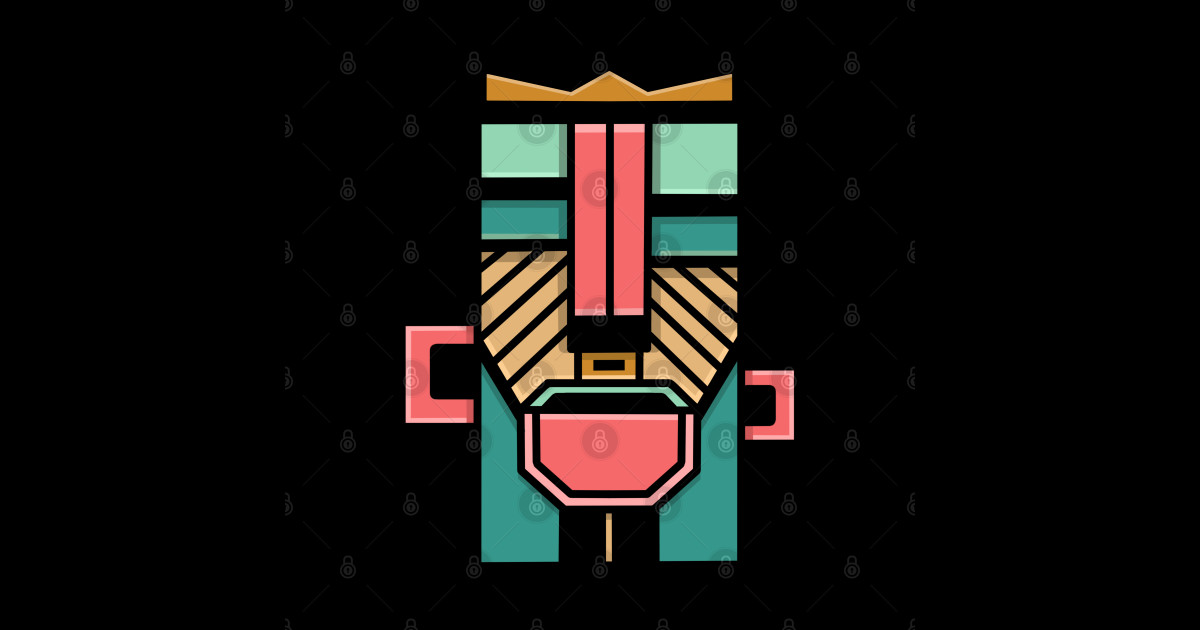 a Crowned Boxed Headed AFRO MASK (Heir) - Afro Art - Sticker | TeePublic