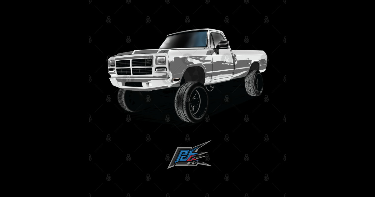dodge first gen truck white - Dodge First Generation - Sticker | TeePublic