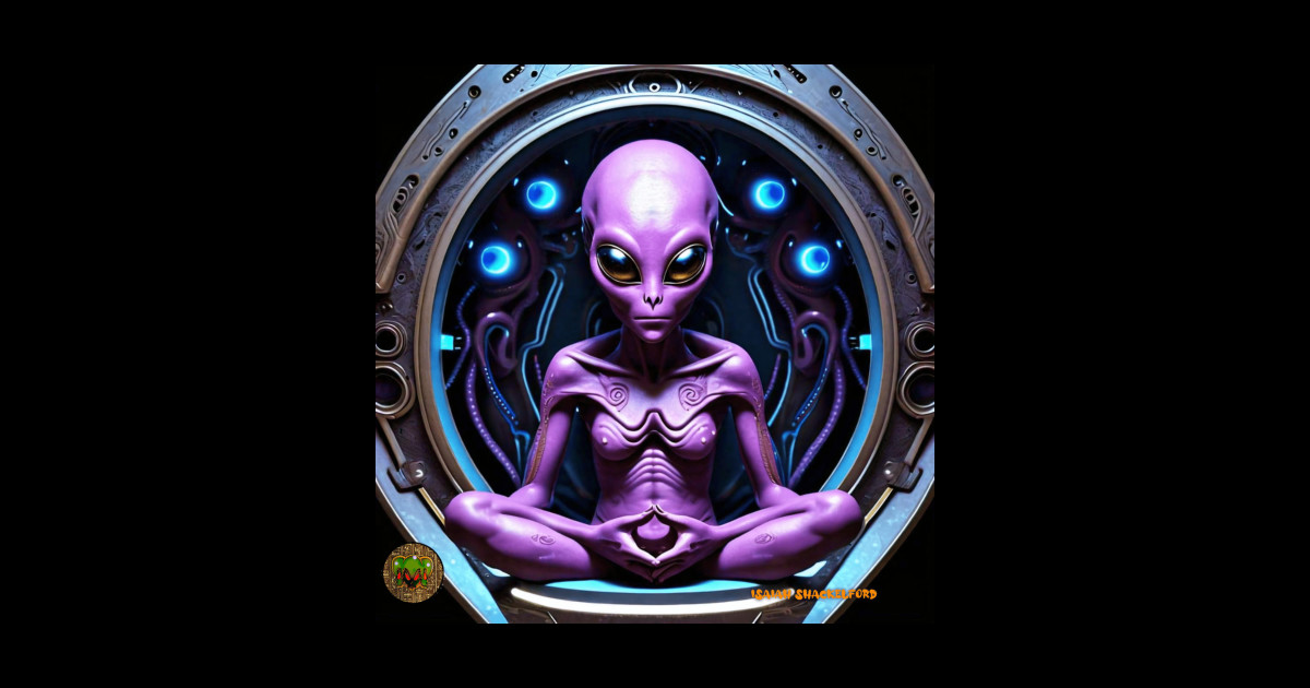Praying alien - Aliens - Sticker | TeePublic