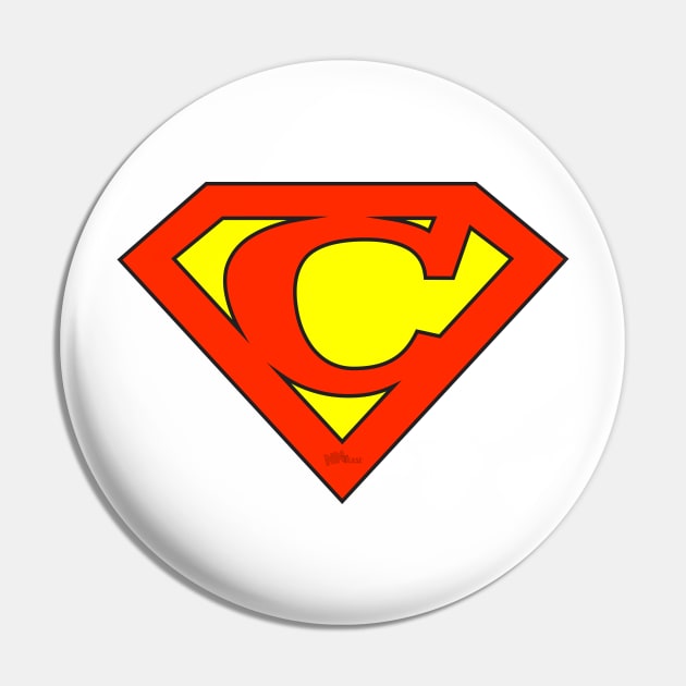 Super C - Super Alphabet - Pin | TeePublic