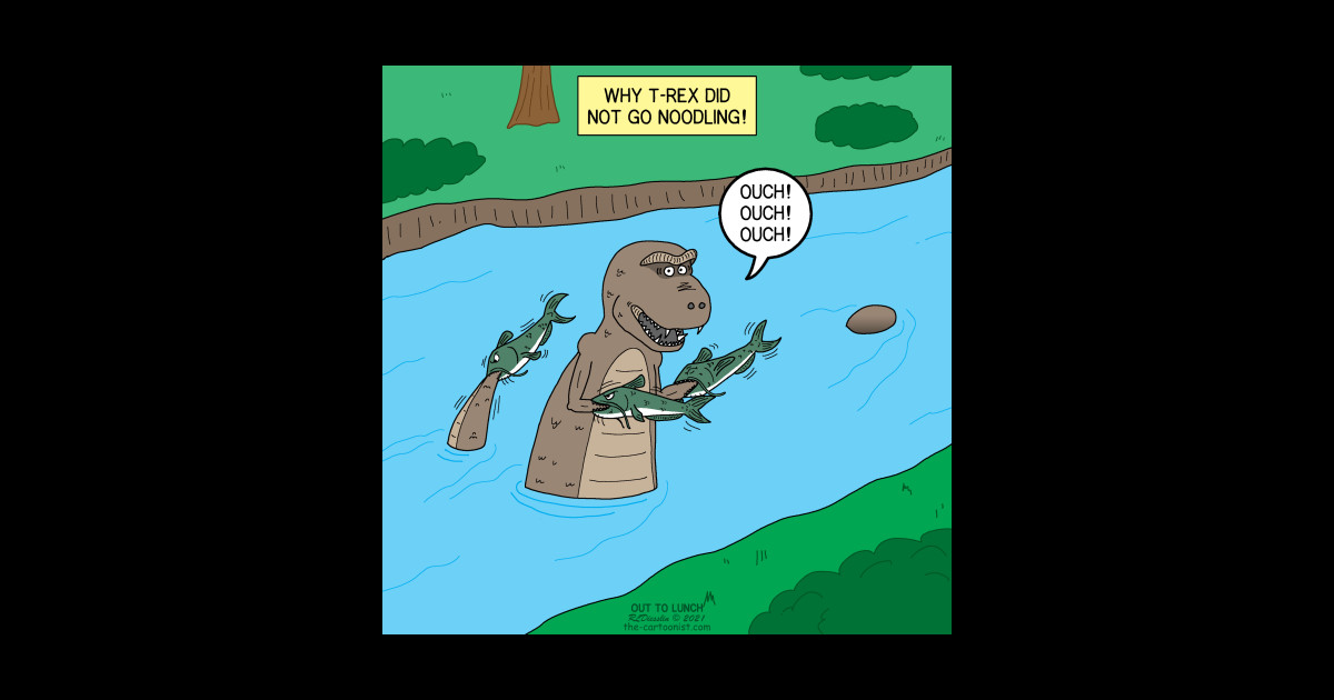 T-Rex Noodling - T Rex Fishing - Posters and Art Prints | TeePublic