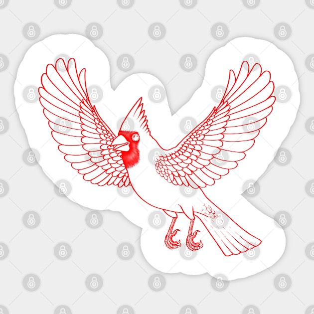 Red cardinal bird - Red Cardinal Bird - Sticker | TeePublic